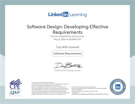 harsh kumar on linkedin certificate of completion