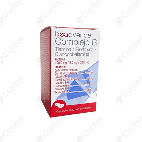 Complejo B 100 Mg 5 Mg 005 Mg 30 Tabletas Beadvance