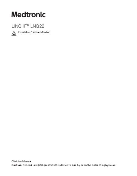 LINQ II LNQ22 Insertable Cardiac Monitor Clinician Manual