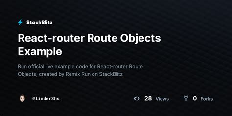 React Router Route Objects Example Stackblitz