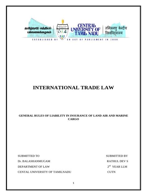 Itl Assignment Pdf Insurance Bill Of Lading