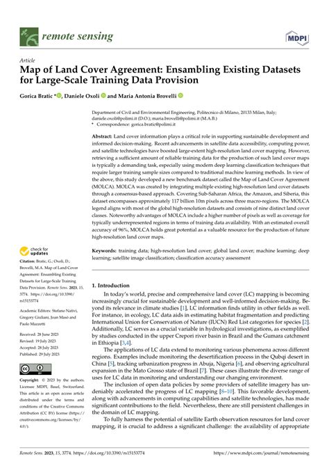 Pdf Map Of Land Cover Agreement Ensambling Existing Datasets For