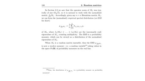 Matrices Random Matrix Theory And ESD Mathematics Stack Exchange