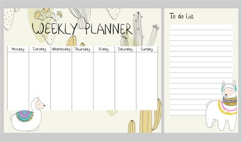 Premium Vector Vector Weekly Planner