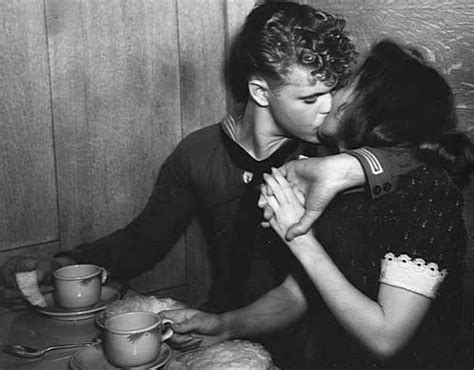 Vintage Romance Couple Making Out In The 1950s Source Unknown