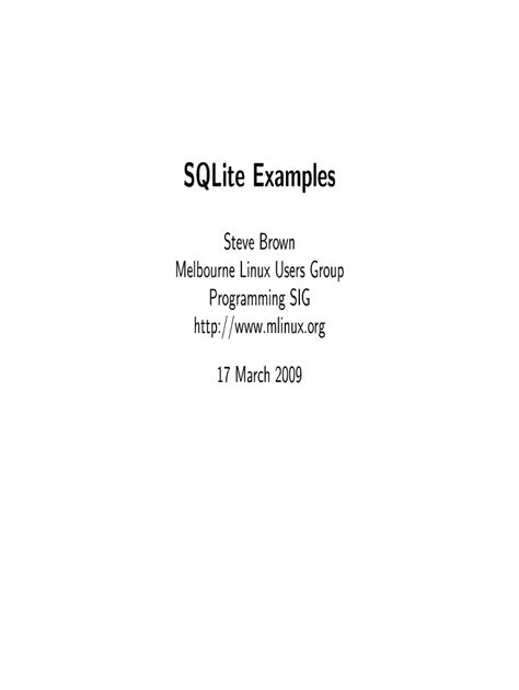Fillable Online Sqlite Examples Fax Email Print Pdffiller
