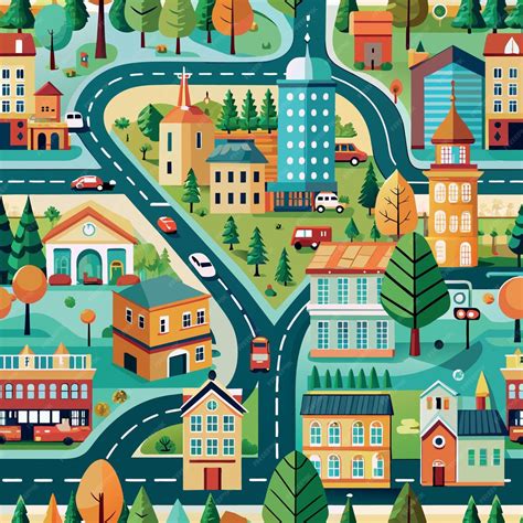 Premium Vector Street Map Of City Seamless Map Pattern Of Road