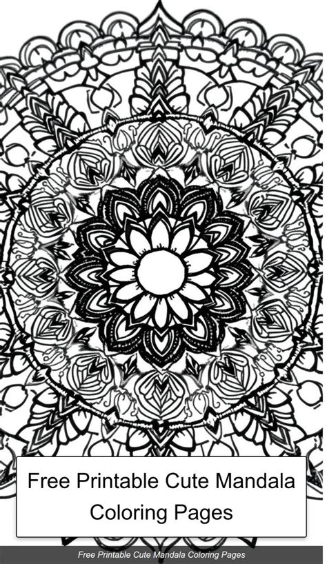 Free Printable Cute Mandala Coloring Pages In 2025 Adult Coloring