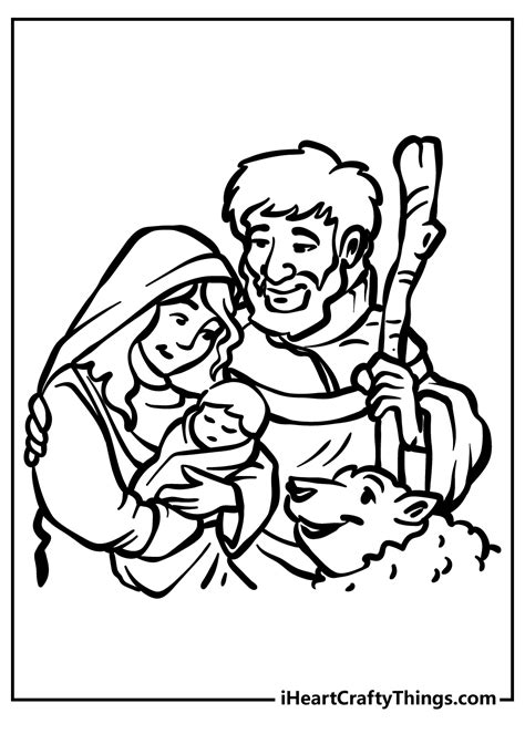 Vintage Nativity Coloring Pages