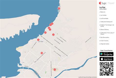 La Paz Printable Tourist Map