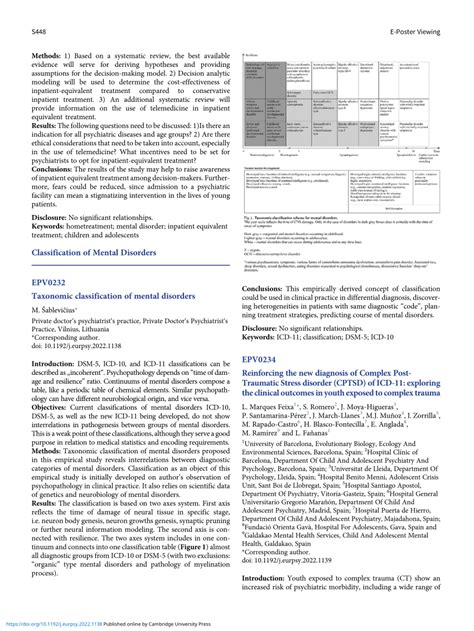 Pdf Taxonomic Classification Of Mental Disorders