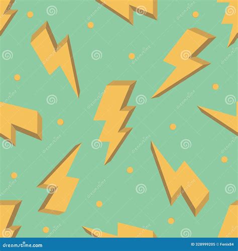 Lighting Bolts Seamless Pattern Abstract Retro Background For