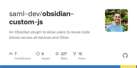 Github Saml Dev Obsidian Custom Js An Obsidian Plugin To Allow Users