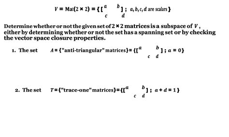 solved v mat 2 2 {1° l a b c d are scalars c d