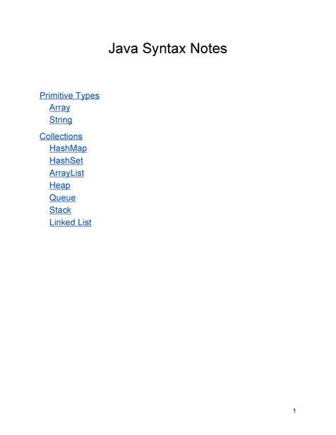 Java Syntax Notes A Book Is A Medium For Recording Information In The