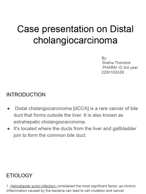 Case Presentation On Distal Cholangiocarcinoma Pdf Cancer Foods
