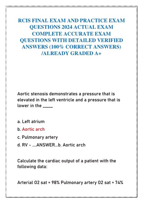 Rcis Final Exam And Practice Exam Questions 2024 Actual Exam Complete