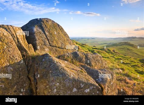 Dolerite Rocks Of The Whin Sill Formation Erupting From The Landscape Of Caw Gap On Hadrians