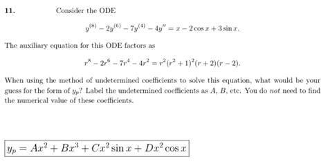 Answered 11 Consider The Ode Y 8 2y 6 … Bartleby