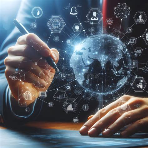 A Person Drawing Global Structure Networking And Business Data Symbolizing Connectivity And