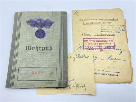Ww2 German Wehrpass To Ww1 Veteran Pow In General Other