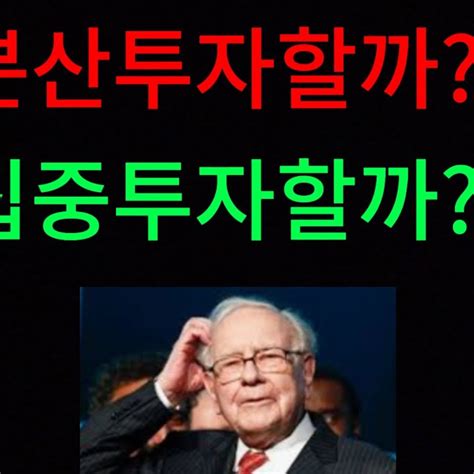 집중투자 Vs 분산투자 Youtube