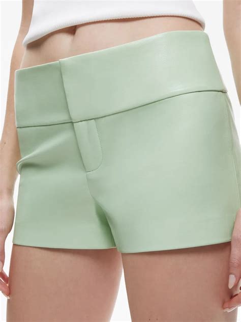 Alice Olivia Olivia Faux Leather Shorts Green Farfetch