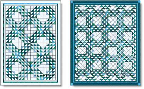 Ocean Waves Sample Quilt Layouts