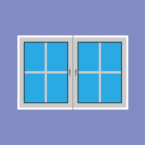 Window Glass Front View Architecture Vector Concept Interior Cartoon