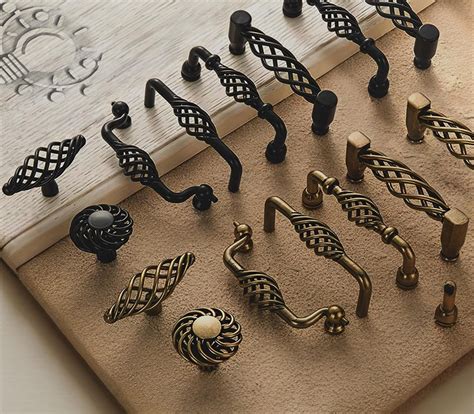 Vintage Antique Bronze Cabinet Handles Hollow Birdcage Drawer Knobs Wardrobe Door Pullers
