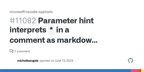 Parameter Hint Interprets `` In A Comment As Markdown While Hover
