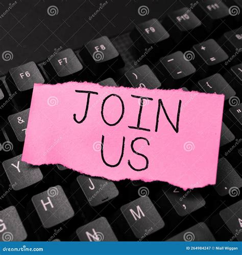 Text Sign Showing Join Us Conceptual Photo Register In Community Team Or Blog Sign Up At Social
