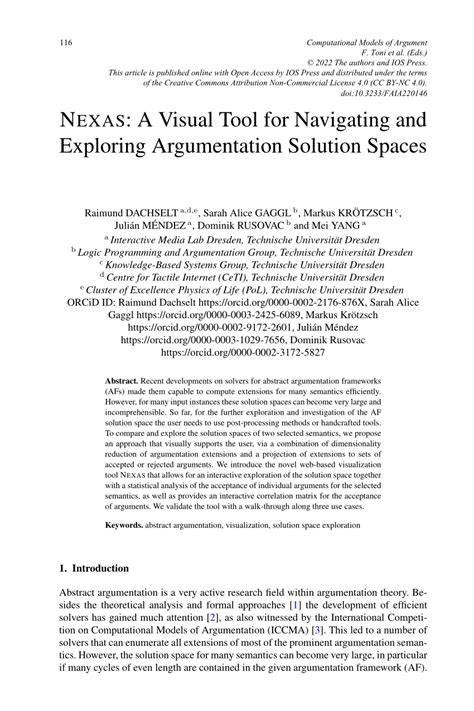 Pdf Nexas A Visual Tool For Navigating And Exploring Argumentation
