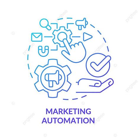 Marketing Automation Blue Gradient Concept Icon Optimization Data