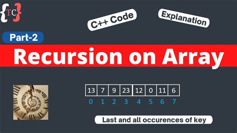 Recursion On Array Part 2 Last Occurrence Of Key Youtube