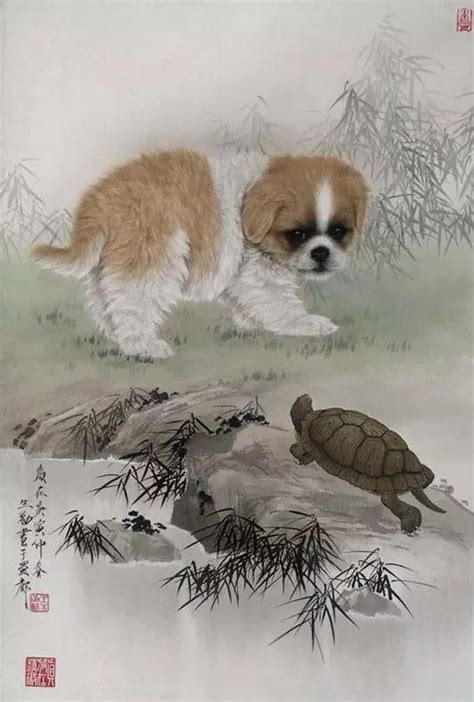 工筆畫狗狗，太可愛了，這就中國繪畫的藝術魅力 每日頭條