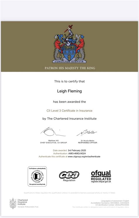 Excited To Share That Last Week I Passed My Final Exam And Have Now Earned My Cert Cii 🎉 Leigh