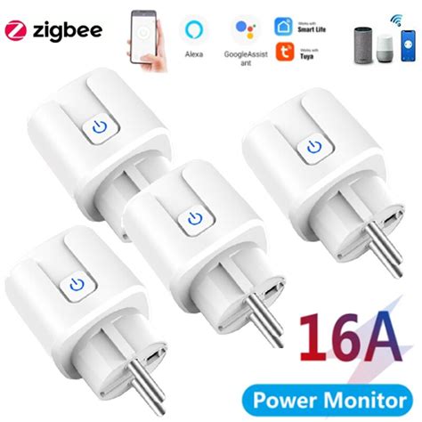16A Eu Zigbee Timer Smart Plug Power Metering Voor Grandado