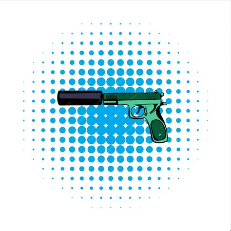 Premium Vector Pistol Comics Icon Isolated On White Background