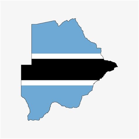 Premium Vector Map Of Botswana With Flag