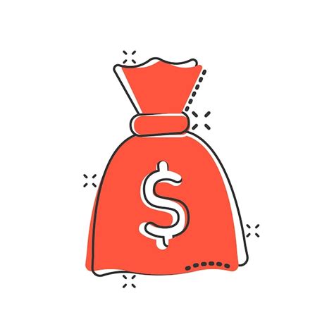 Premium Vector Money Bag Icon In Comic Style Moneybag Cartoon Vector