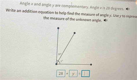 Solved Angle X And Angle Y Are Complementary Angle X Is 28 Degrees D