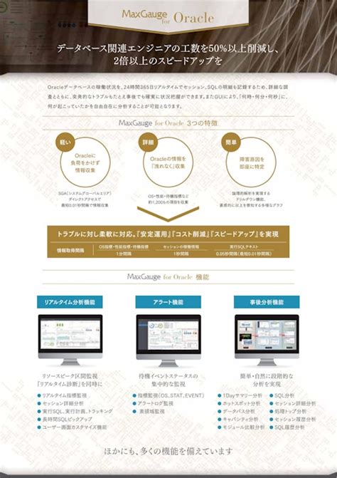 Maxgauge For Oracle 製品カタログ 日本エクセム株式会社 のカタログ無料ダウンロード Metoree