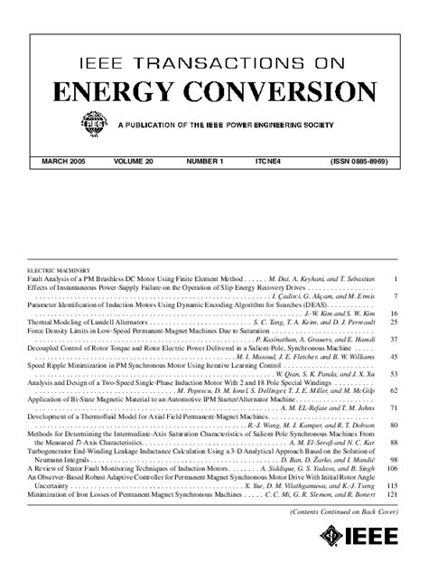 Pdf Fault Analysis Of A Pm Brushless Dc Motor Using Finite Element Method