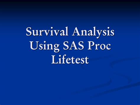 pdf survival analysis using sas proc lifetest dokumen tips
