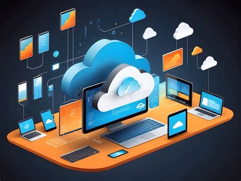 Navigating The Remote Data Storage In Future Stock Illustration