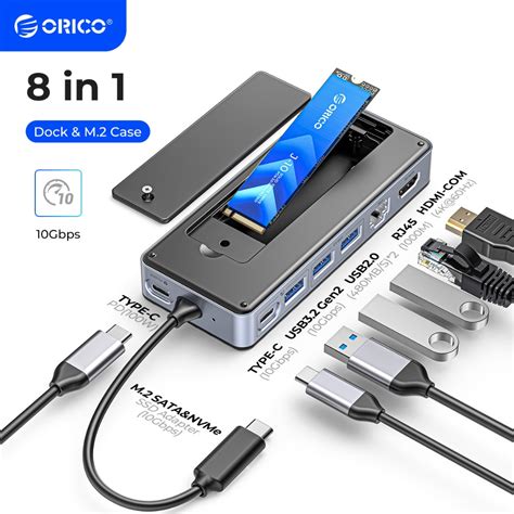 Orico Docking Station Usb Hub Type C M 2 Nvme And Sata Ssd Enclosure 10gbps Hdmi 4k 60hz Om28p
