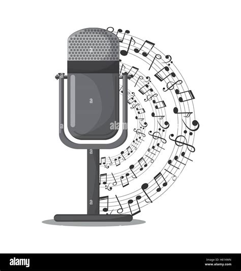 Microphone And Music Notes Design Stock Vector Image And Art Alamy