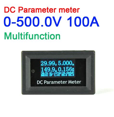OLED 12 In 1 DC 500v 100A Wattmeter Power Meter Electrical Parameter