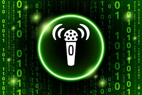 Broadcasting Microphone Binary Code Vector Pattern Background Stock